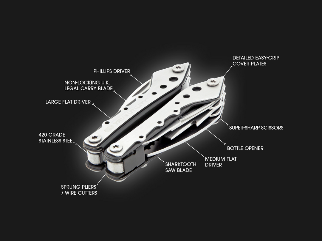 MiniMulti | Mini Multitool With 10 Functions | True Utility.com