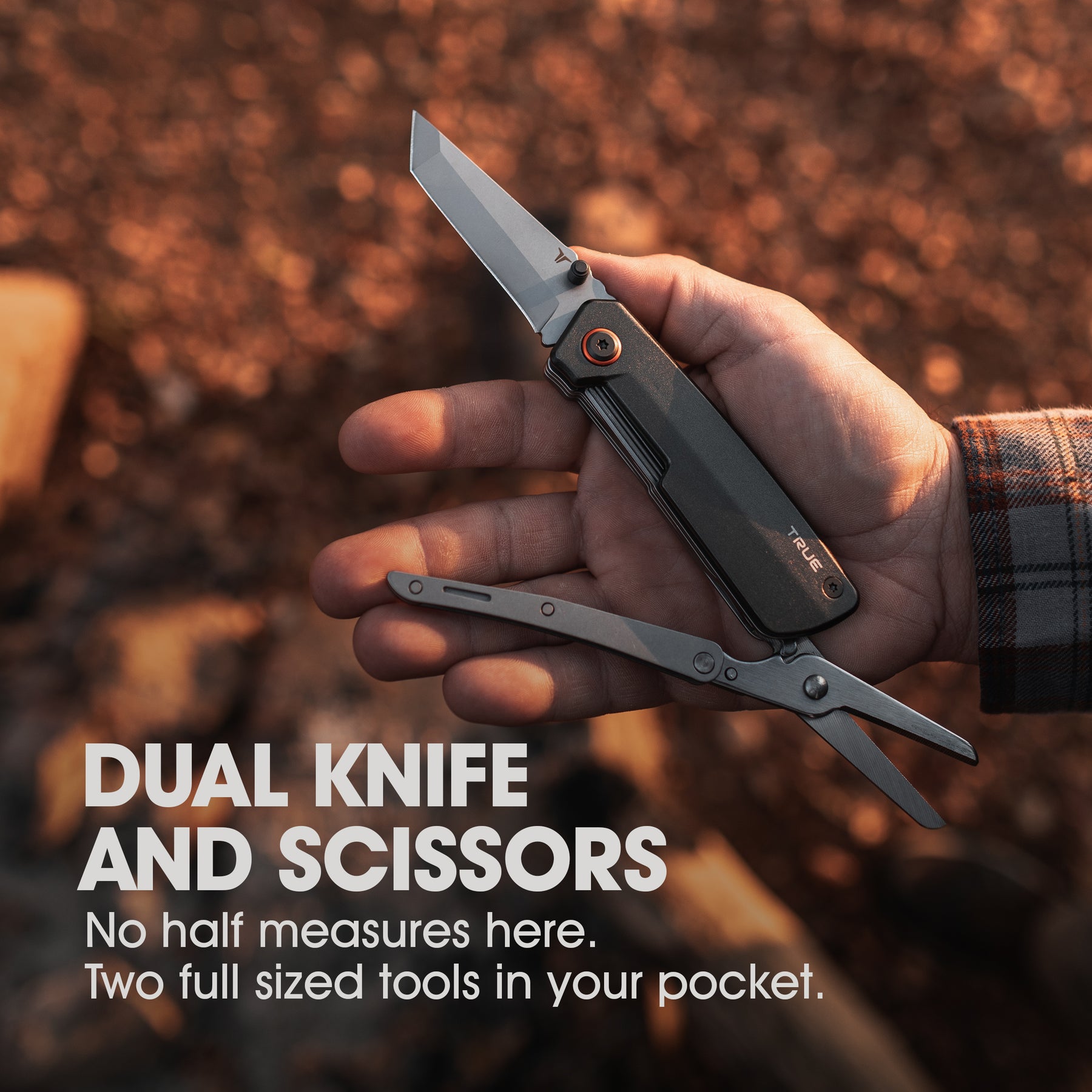 Dual Cutter | 2-in-1 Knife & Scissors Pocket Tool – True Utility